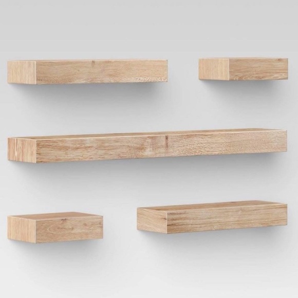 Threshold | Wall Decor | Threshold Set Of 5 Wall Shelf Natural Modern ...